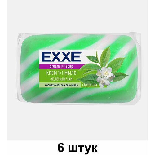 EXXE Крем-мыло туалетное "1+1" Зеленый чай, 80 г, 6 шт