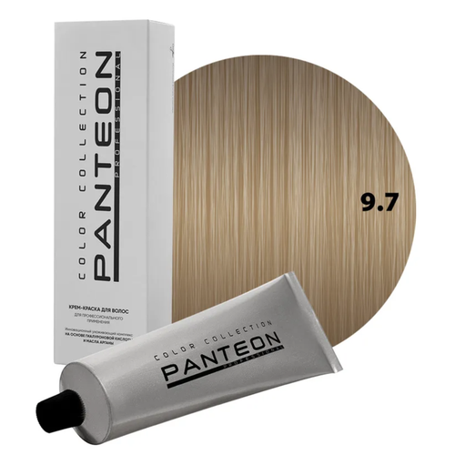 Panteon Color Collection Стойкая крем-краска для волос для профессионального применения, 9.7, Светлый блондин бежевый