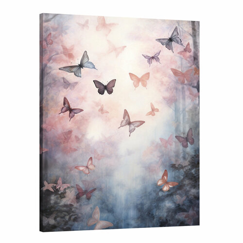 Интерьерная картина 50х70 "Бабочки на рассвете"