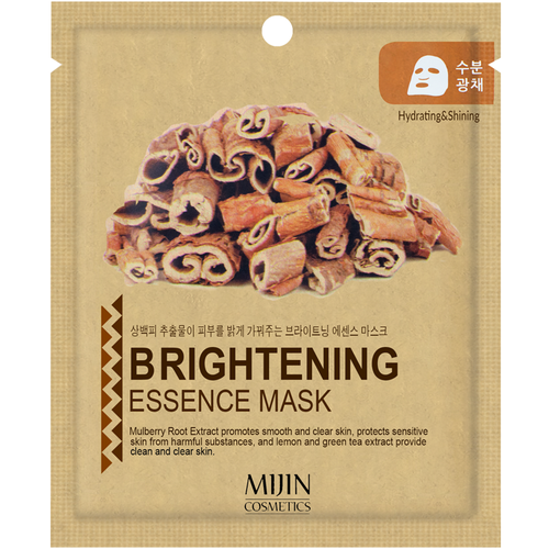 MIJIN BRIGHTENING ESSENCE MASK Осветляющая тканевая маска для лица с экстрактом шелковицы и маслом семян камелии 33г