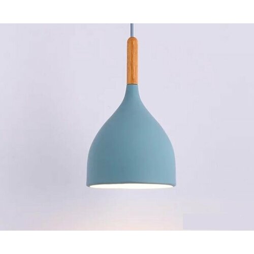 Подвесной светильник голубой колокольчик, металл, диаметр 16 см, высота 37 см, E27