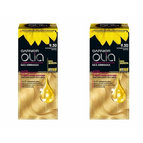 GARNIER Крем-краска для волос безаммиачная Olia, №9.30 Карамельный блонд - 2 штуки
