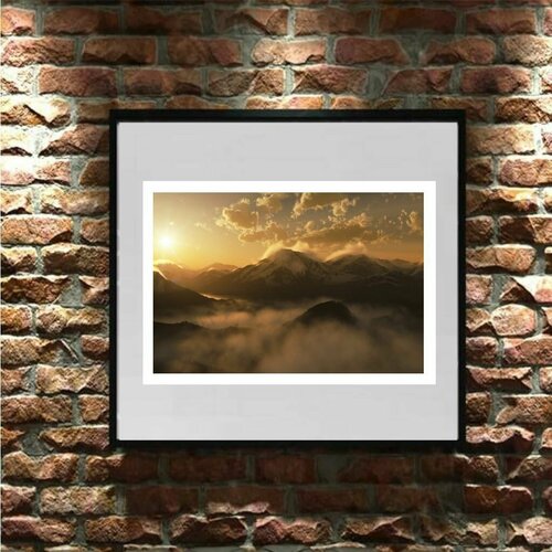 Постер "Восход, утро, горы, солнце" из коллекции "Природа" А4