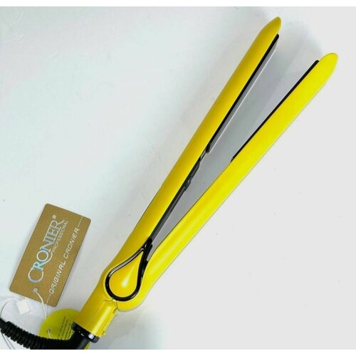 Удобный и функциональный выпрямитель для волос с ЖК-дисплеем, желтый