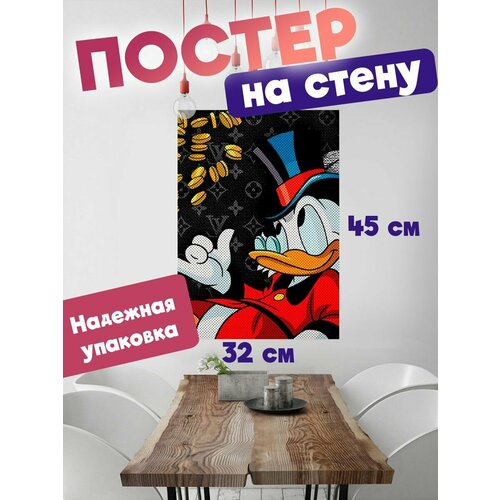 Постер 32х45 мультфильм Утиные истории Скрудж макдак