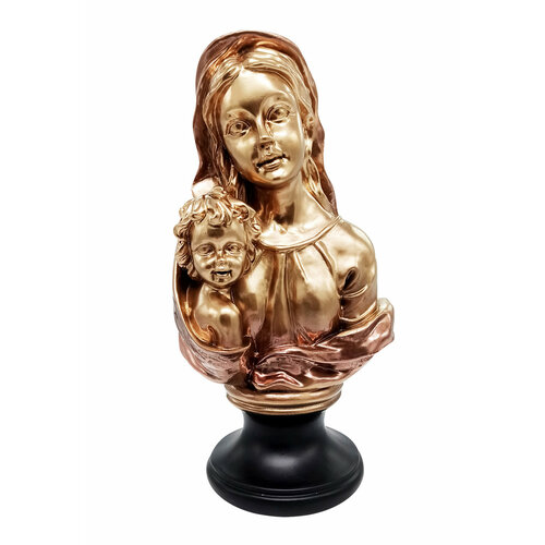 Статуэтка Мадонна с младенцем (Дева Мария) 26 см гипс, цвет бронза