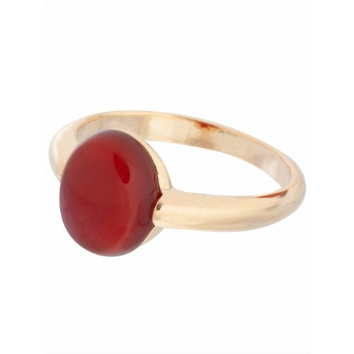 Кольцо помолвочное Lotus Jewelry, агат, размер 16, красный