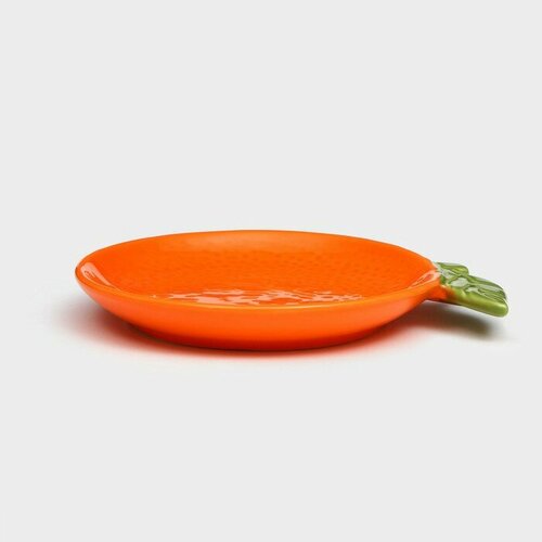 Тарелка керамическая Апельсин, плоская, оранжевая, 18 см, 1 сорт, Иран