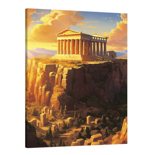 Интерьерная картина 50х70 "Греция: прекрасное пробуждение"