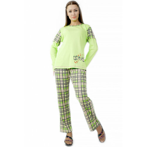 Пижама Калинка, размер 60, зеленый