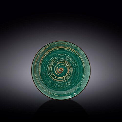 Тарелка десертная Wilmax, Фарфор, круглая, 18 см, зеленый цвет, коллекция Spiral (WL-669511/A)