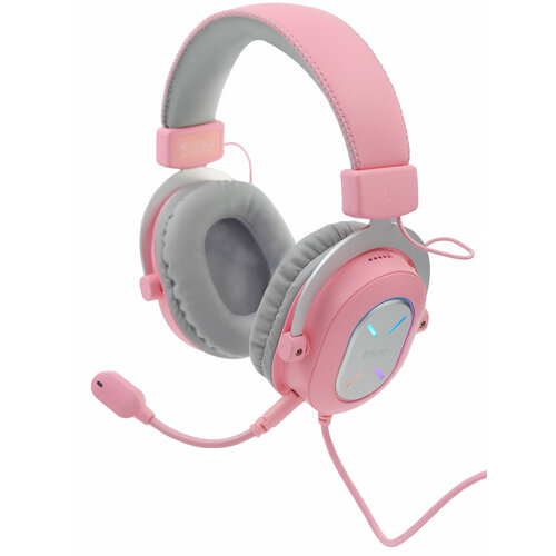 Игровая компьютерная гарнитура Fifine H6X Gaming Headsets с RGB подсветкой объемный звук 7.1 (Pink)
