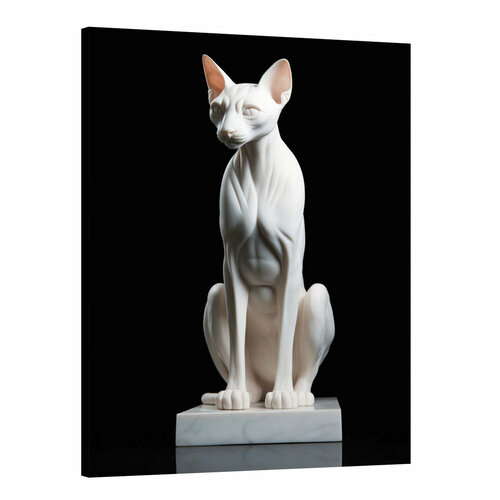 Интерьерная картина 50х70 "Кошка-сфинкс: загадочная красота"