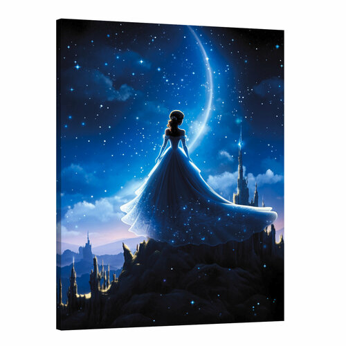 Интерьерная картина 50х70 "Принцесса на фоне звездного неба"