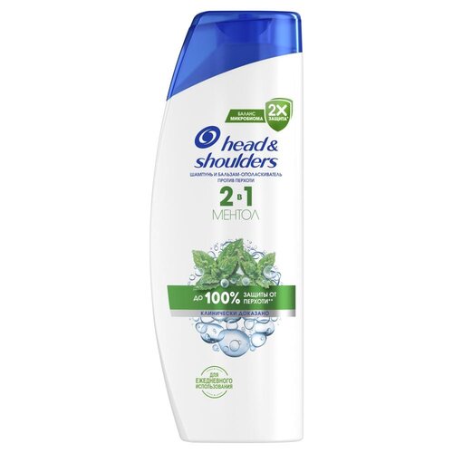 Head & Shoulders Head & Shoulders 2в1 Шампунь от перхоти мужской женский Ментол для жирной кожи головы / Хед энд Шолдерс, 330 мл