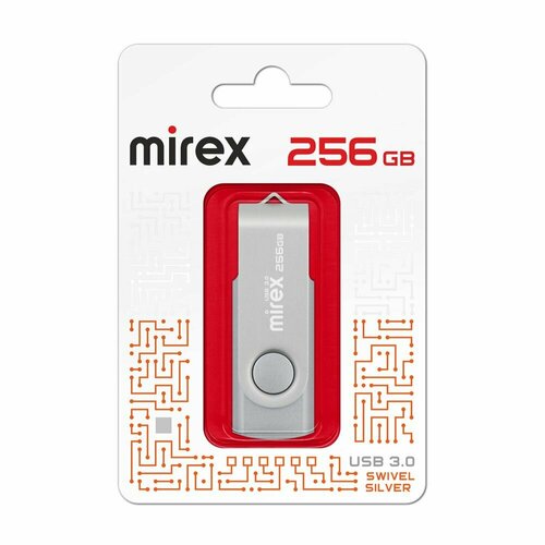 USB 3.0 флэш-накопитель 256 Гб Mirex SWIVEL SILVER