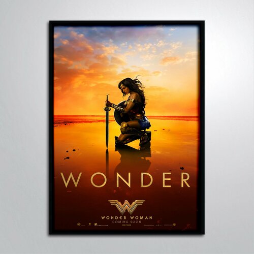 Постер в раме/Вселенная DC Чудо-женщина Галь Гадот Закат Wonder Woman