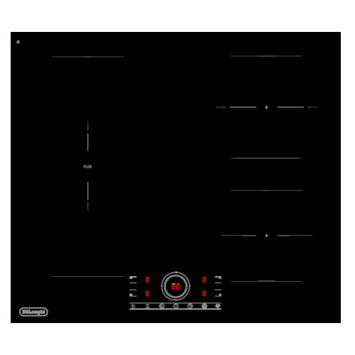 Индукционная варочная панель DeLonghi ELETTRA 4B1P CR, 60 см, черная, Функция Booster, Bridge function, Функция Melting, сенсорное управление