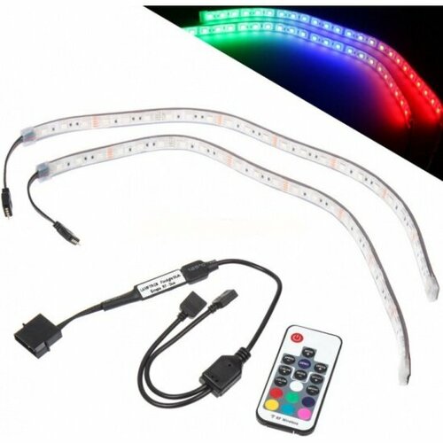Светодиодная лента Lamptron Flexlight Multi Simple, 24 RGB LED, самокл, пульт д/у, 2х50 см (LAMP-LEDFS1001)