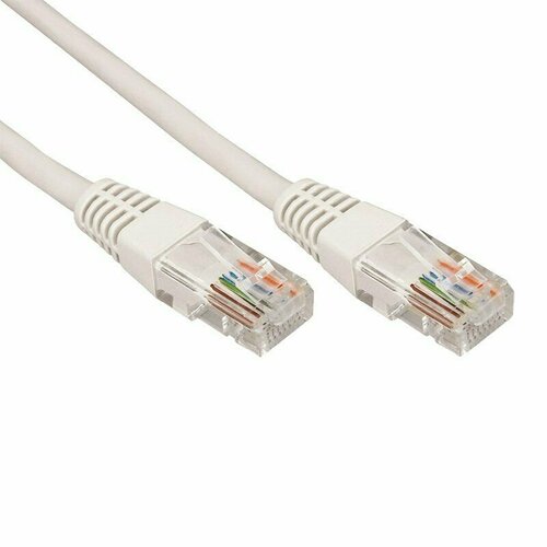 Шнур коммутационный, патч-корд, U/UTP RJ45-RJ45 CAT 5e, PVC, серый, 15м REXANT 10 шт арт. 18-1010