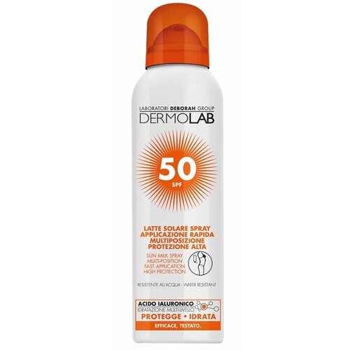 Солнцезащитное молочко-спрей для лица и тела Deborah Dermolab, Sun Milk Spray Multi-Position Fast Application High Protection, SPF 50, 150 мл