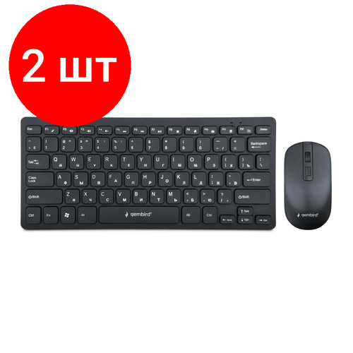 Комплект 2 наб, Набор клавиатура+Мышь Gembird KBS-9100 черн, 78 кл, 1600 DPI, WLS