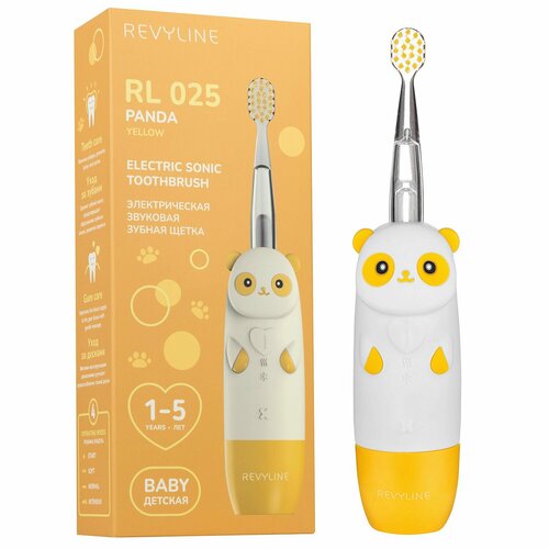 Электрическая звуковая зубная щётка для детей, Revyline RL 025 PANDA, 1-5 лет
