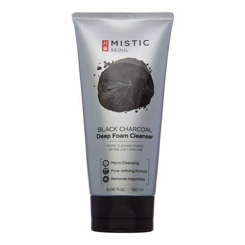 MISTIC BLACK CHARCOAL Deep Foam Cleanser Глубокоочищающая пенка для умывания с древесным углем 180мл