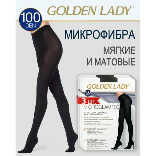 Колготки Golden Lady, 100 den, 3 шт., размер 3, черный