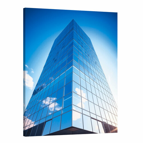 Интерьерная картина 50х70 "Стеклянное здание"