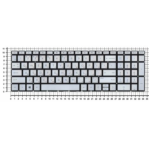 Клавиатура для ноутбука HP 15t-da000 серебристая