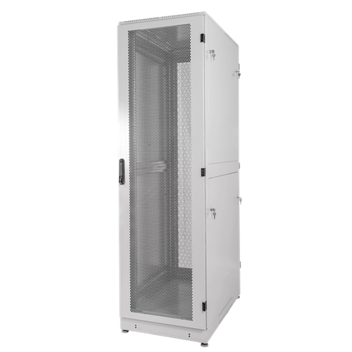 ЦМО Шкаф серверный напольный 48U (600 х 1000) дверь перфорированная, задние двойные перфорированные ШТК-М-48.6.10-48АА