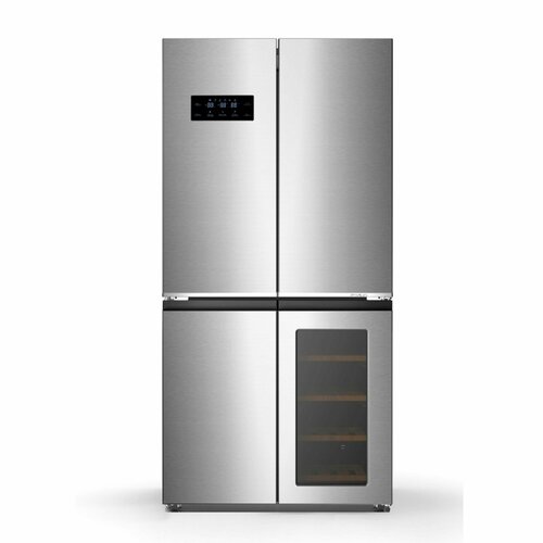 Холодильник GENCOOL GDCD-605W с винным шкафом, конвертируемой камерой, No Frost, стальной, без "отпечатков пальцев"