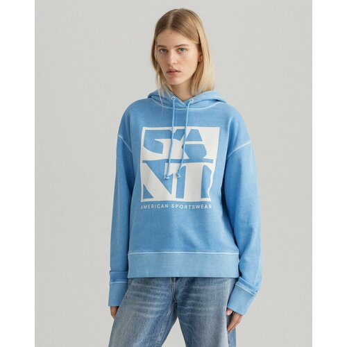 Толстовка GANT QUADRAT LOGO HOODIE, размер M, синий