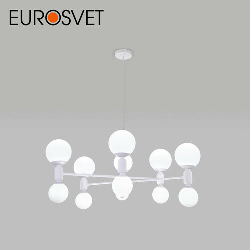 Люстра / Подвесной светильник Eurosvet Bubble 30182, 12 ламп, E27 + G9, цвет белый, IP20