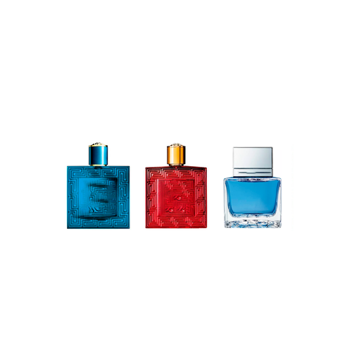 Подарочный набор для него по мотивам Versace Eros, Eros Flame, Antonio Banderas Blue Seduction for Men 3 по 5 мл