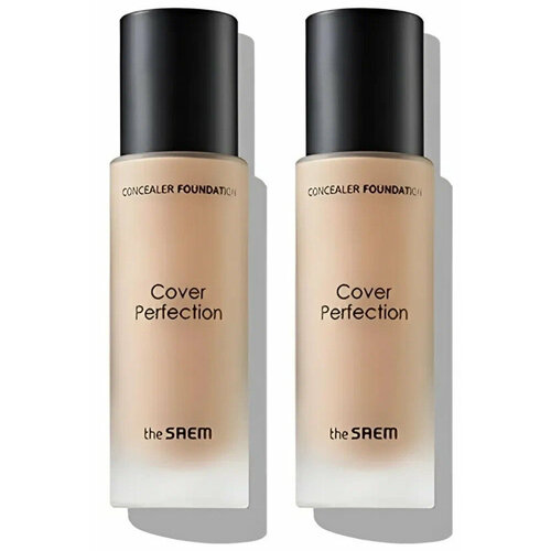 Тональная основа для лица The Saem Cover Perfection, тон Clear Beige 1,0, 38 гр, 2 шт