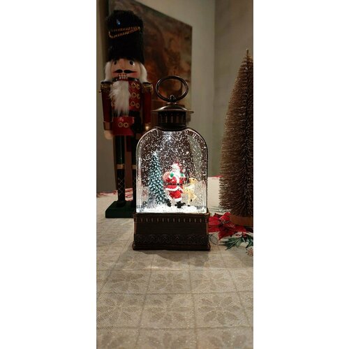 Новогодний фонарь "Дед Мороз с оленем"