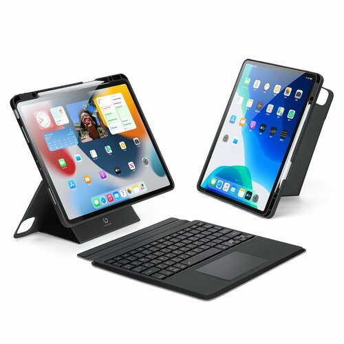 Чехол с русской клавиатурой Dux Ducis DK Series для iPad Pro 12.9 (2020, 2021, 2022) черный