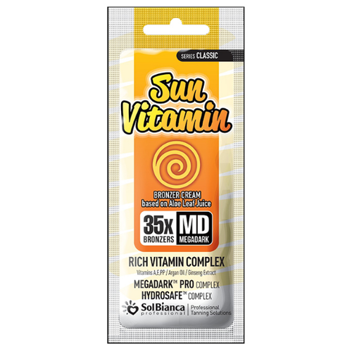 SOLBIANCA, Крем - автозагар "Sun Vitamin"35х bronzers с маслом арганы, экстр. женьшеня и витам. компл, 15 мл