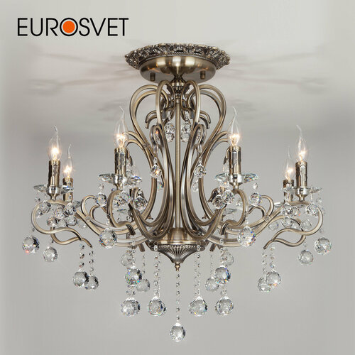 Люстра Eurosvet Ernin 12505, E14, 320 Вт, кол-во ламп: 8 шт., цвет: античная бронза