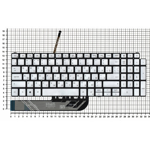 Клавиатура для ноутбука DELL 5502 серебристая