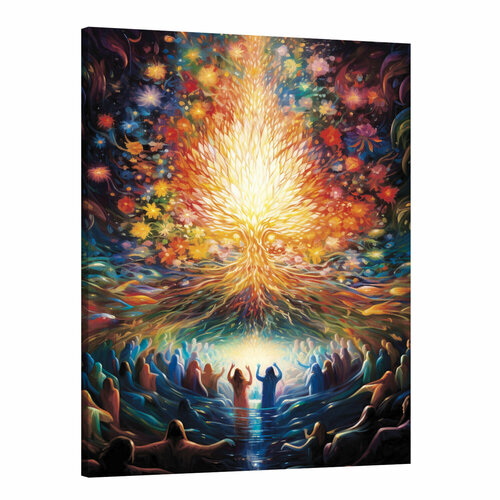 Интерьерная картина 50х70 "Шаманская магия цветов"