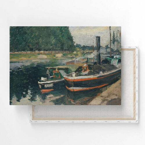 Картина на холсте, репродукция / Barges at Pontoise / Камиль Писсарро / Размер 40 x 53 см