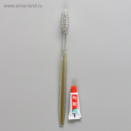 Зубной набор в пакете: зубная щётка 18 см + зубная паста 3 г (50шт.)