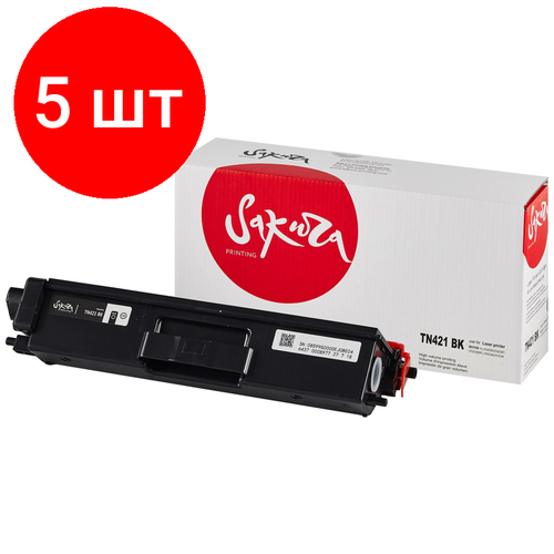 Комплект 5 штук, Картридж лазерный SAKURA TN-421BK чер. для Brother HL-8260DCW/DCP-8410