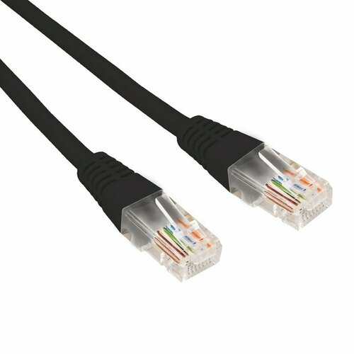 Патч-корд U/UTP, CAT 6, RJ45-RJ45, 26AWG, LSZH, черный, 0,5м REXANT, цена за 1 шт