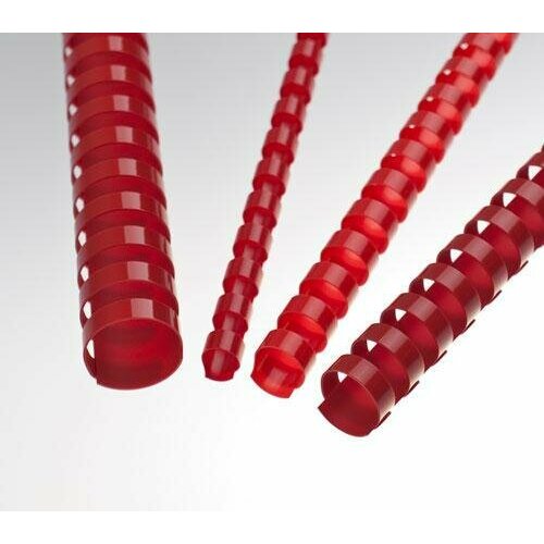 Пружины для переплета пластиковые Bulros 19 мм красные, 100 шт.