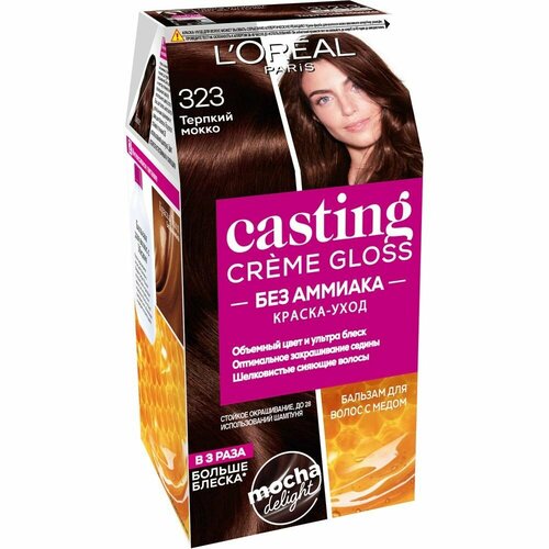 Крем-краска для волос L'Oreal Paris Casting Creme Gloss 323 Черный шоколад, 180мл