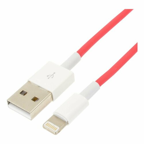 Дата-кабель USB-Lightning, 1 м, красный, AA